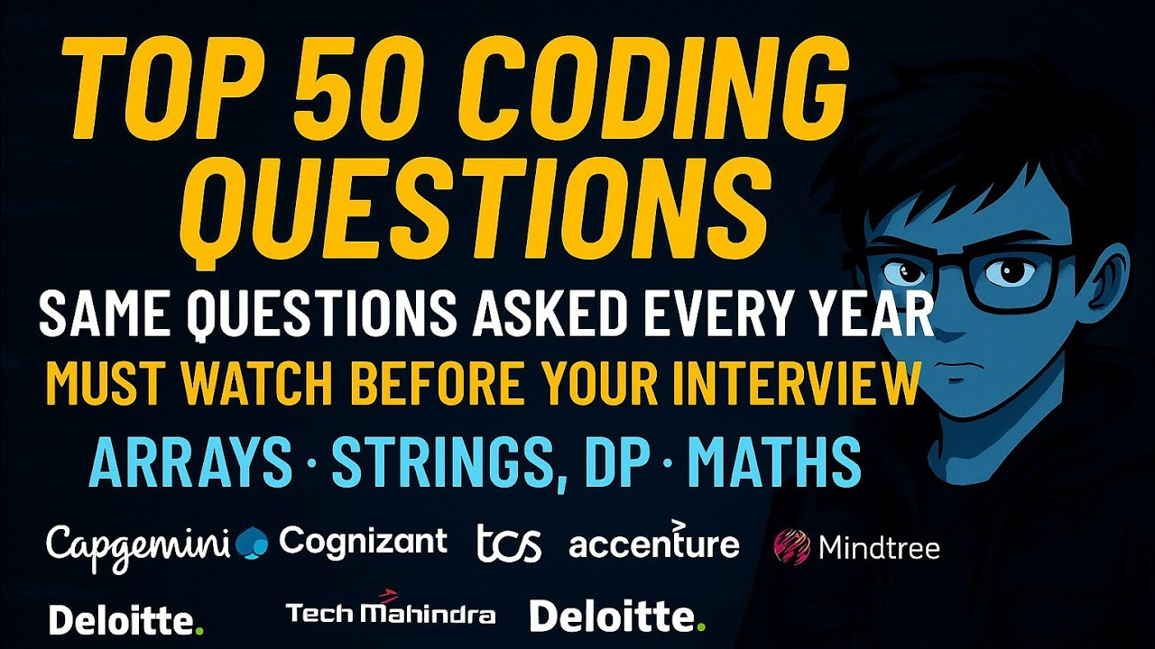 Top 50 Coding Questions for Placement Preparation (With Solutions Guide)